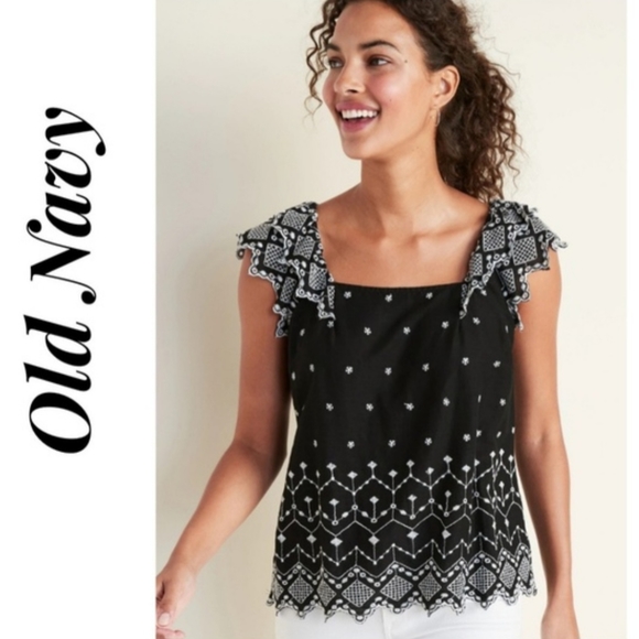 Old Navy | Tops | Nwt Old Navy Cute Embroidered Top Size M Tall | Poshmark